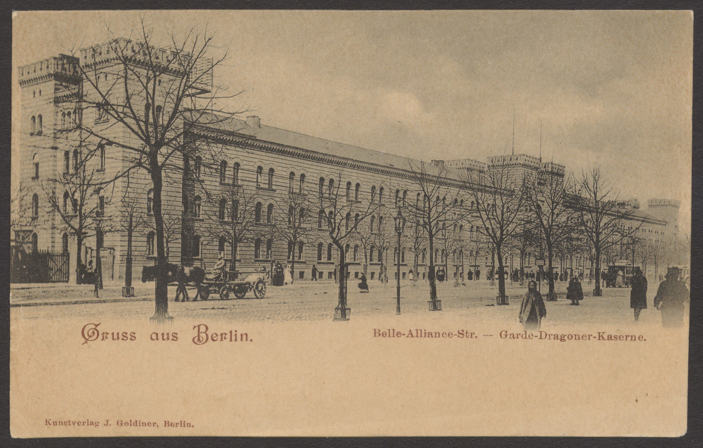 Ansichtskarte Garde-Dragoner-Kaserne, „Belle Alliance-Str.“ :: FHXB ...