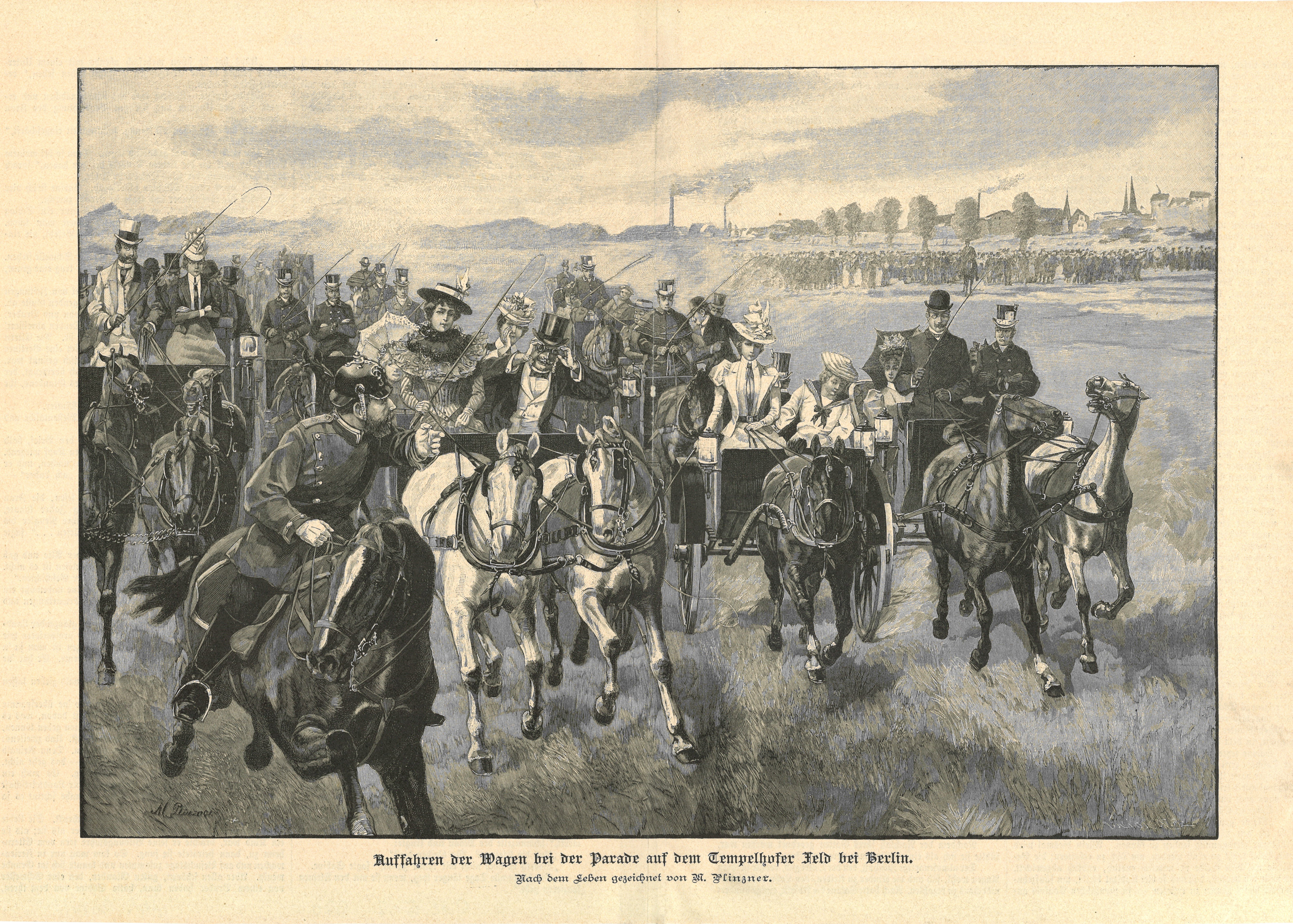 Auffahren der Wagen bei einer Parade auf dem Tempelhofer Feld in Berlin ...