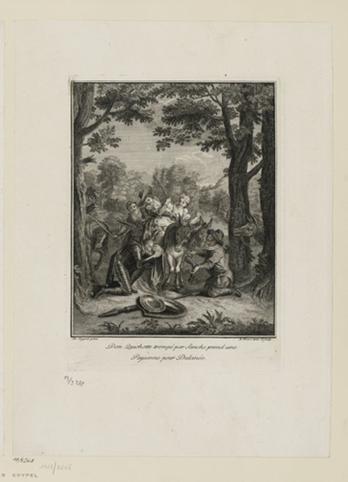 Don Quichotte trompé par Sancho prend une paysanne pour Dulcinée, aus ...