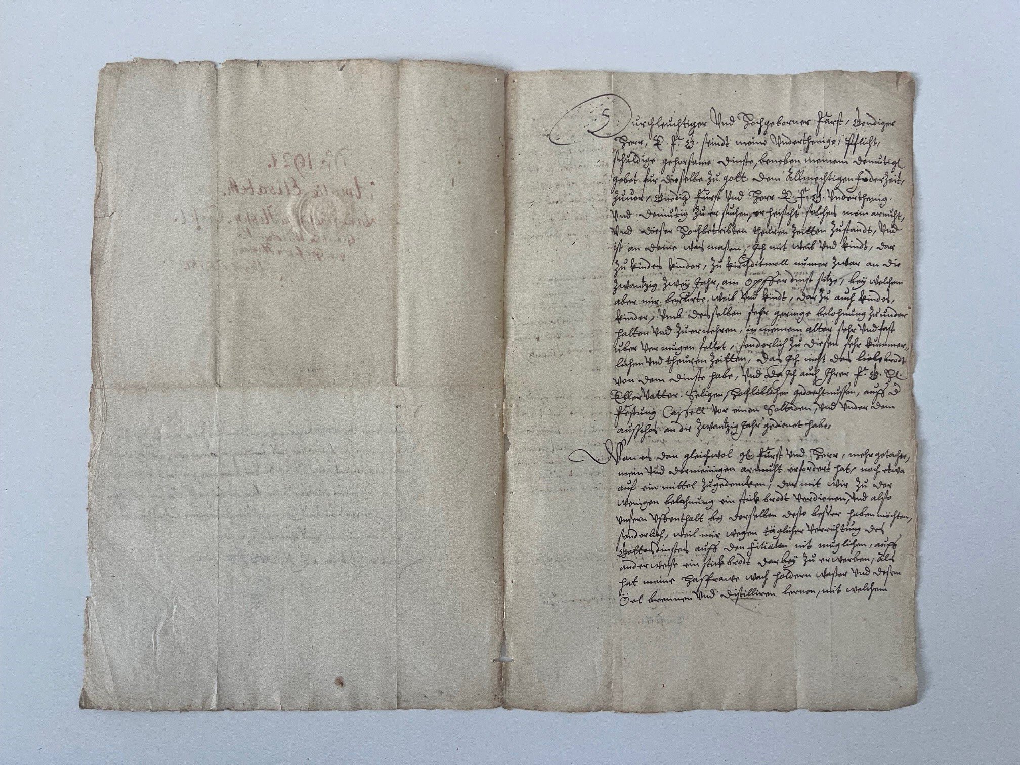 Urkunde, Amalie Elisabeth, Landgräfin von Hessen-Kassel, geb. von Hanau ...