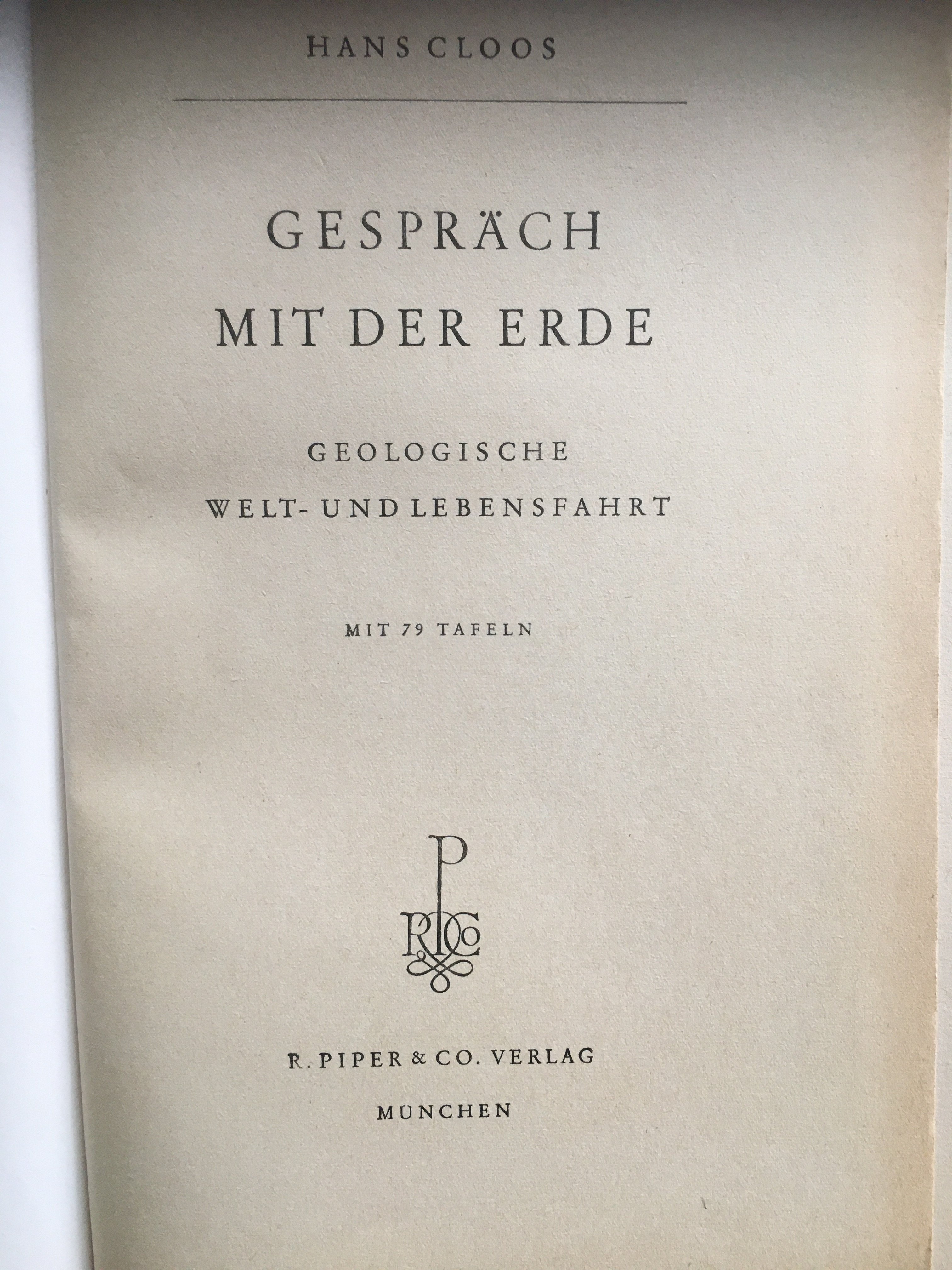 Cloos, Hans: Gespräch mit der Erde. :: Besucherbergwerk und ...