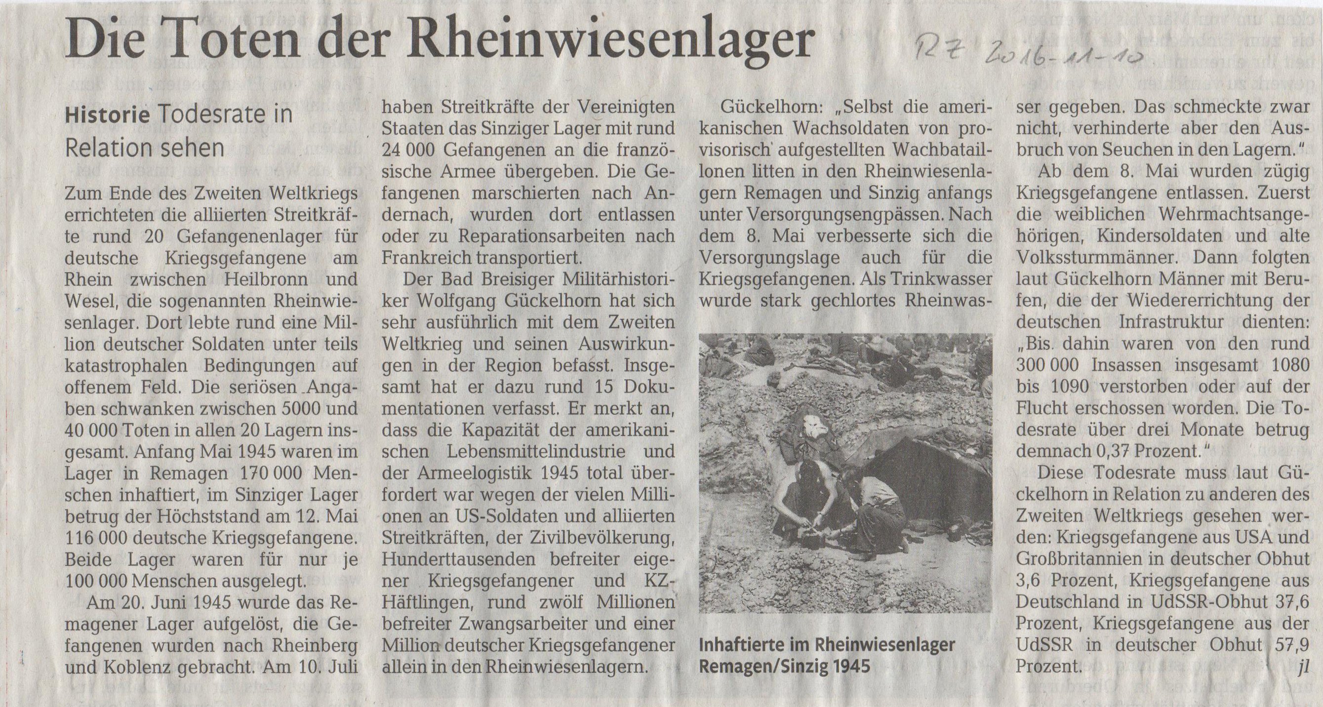 Die Toten der Rheinwiesenlager - Analyse eine Militärhistorikers ...